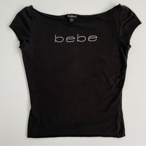 bebe | Tops | Vintage Y2k Iconic Bebe Logo Off The Shoulder Top | Poshmark